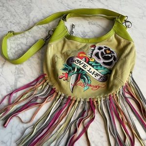 Ed Hardy | Bags | Vintage Ed Hardy Canvasleather Purse | Poshmark